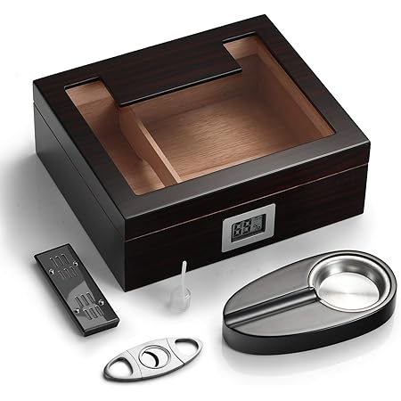 Amazon.com: Handmade Cigar Humidor, Cedar Cigar Desktop Box with ...