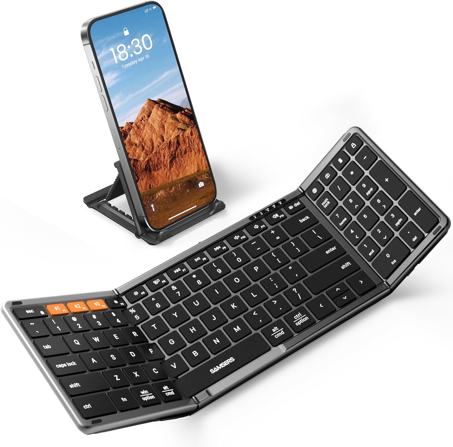 Amazon.com: Samsers Foldable Bluetooth Keyboard with Numeric Keypad ...