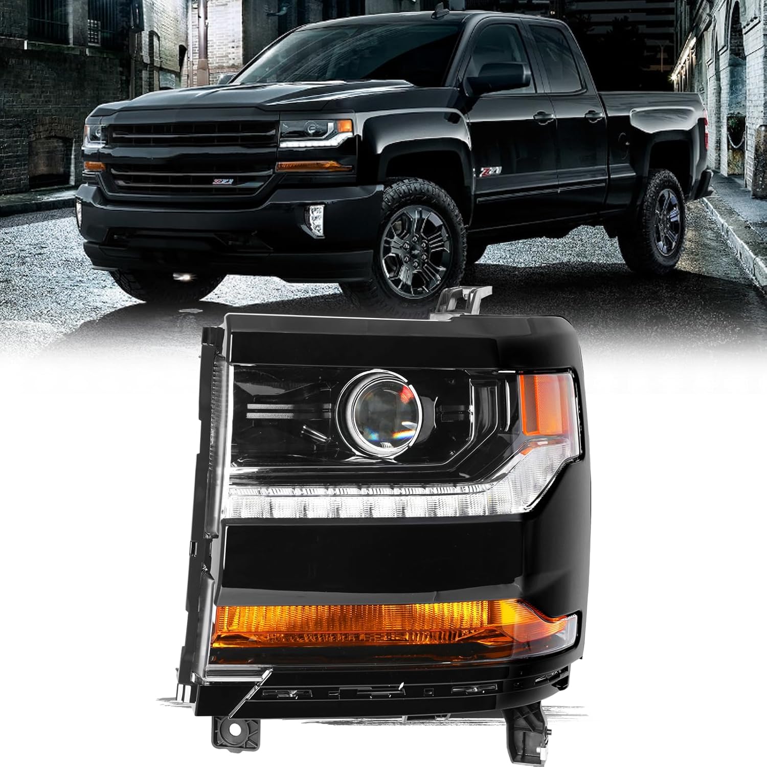 Amazon.com: Aosky Headlight Assembly Compatible for 2016 2017 2018 2019 ...