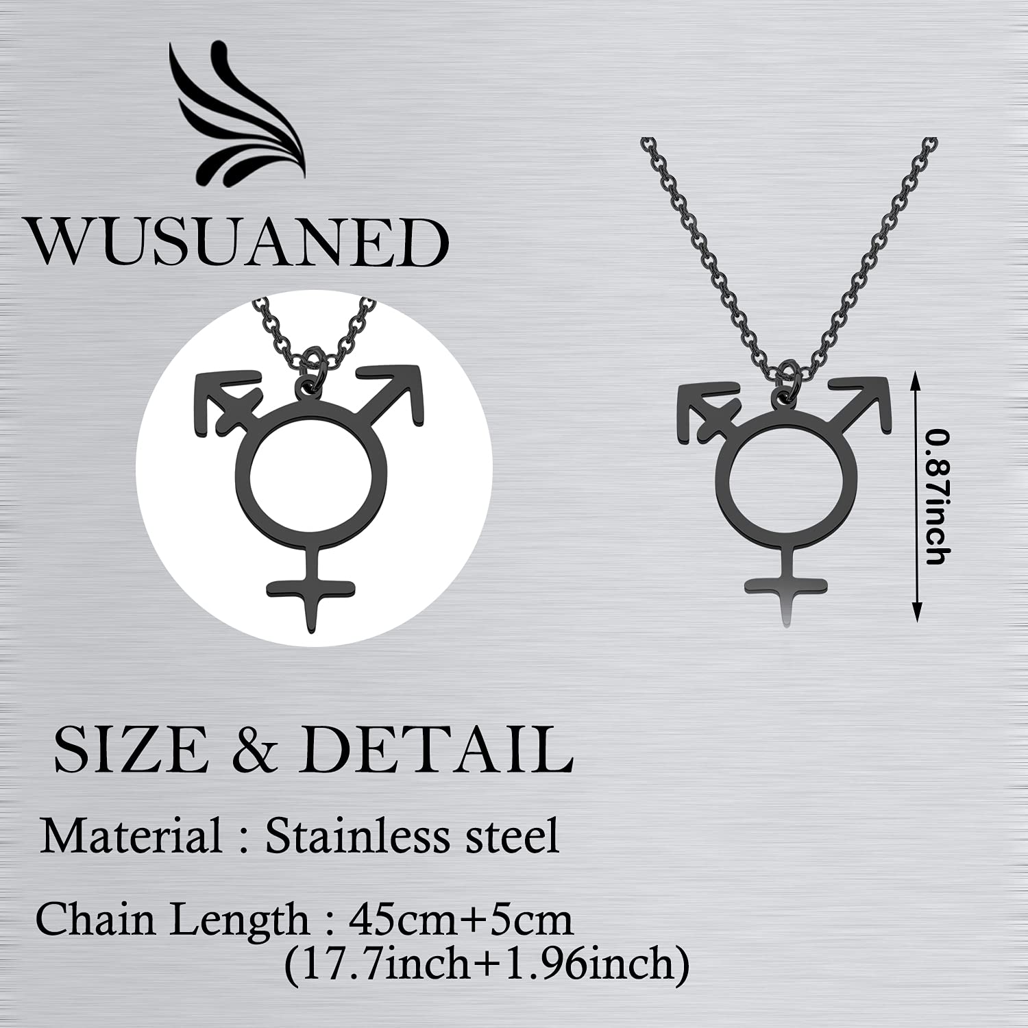 Snapklik.com : WUSUANED Transgender Symbol Necklace Transgender Pride ...