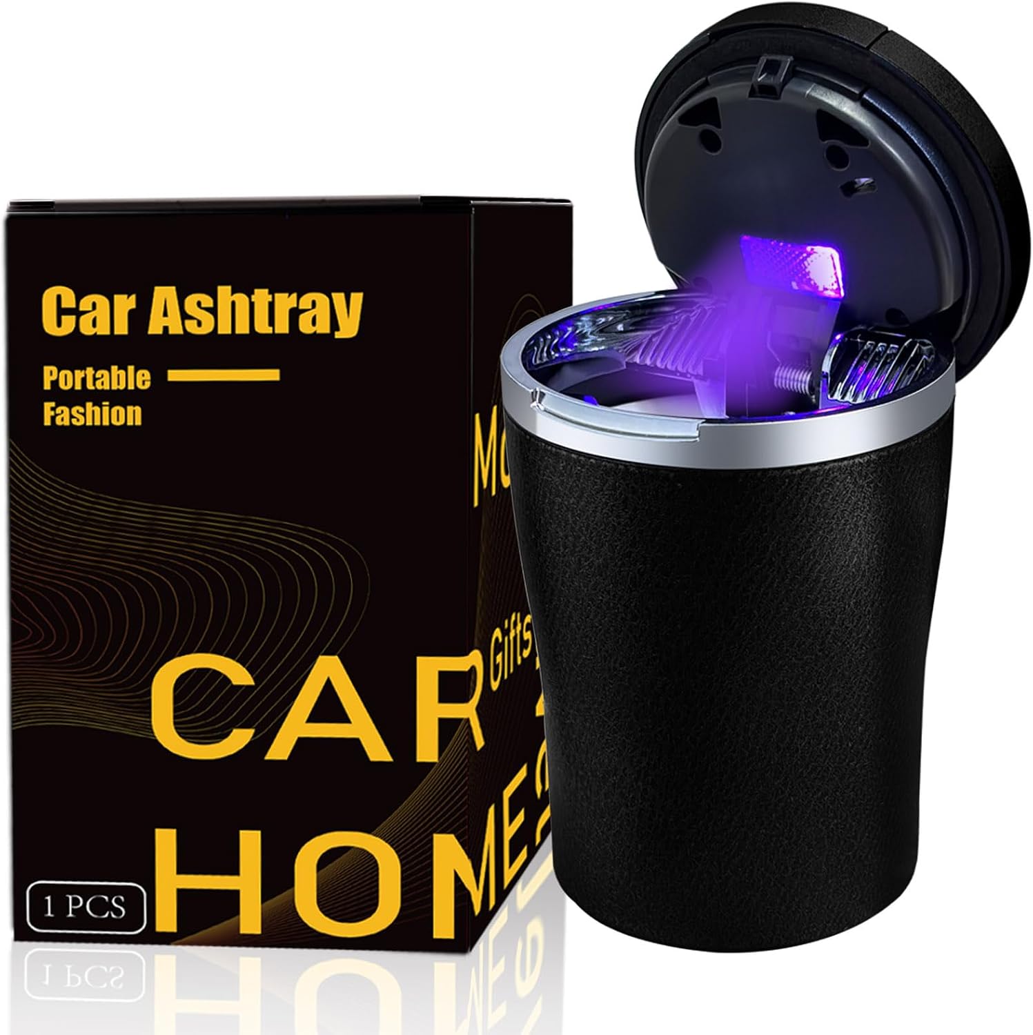 Amazon.com: Car Ashtray with Lid Smell Proof [2024 Pro],Smokeless ...
