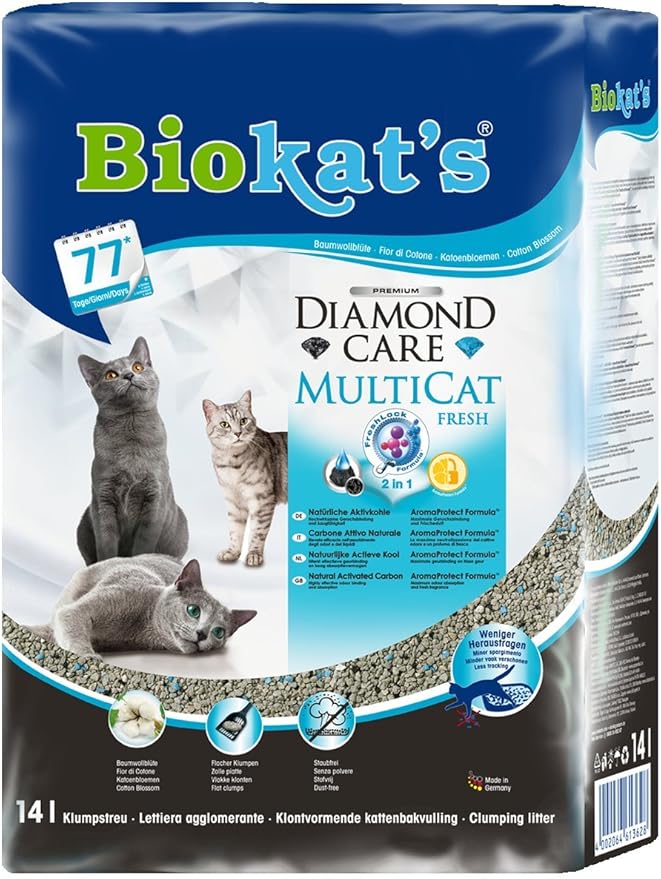 Biokat's Diamond Care Multicat Litter Fresh Cat Litter, For Cats With ...
