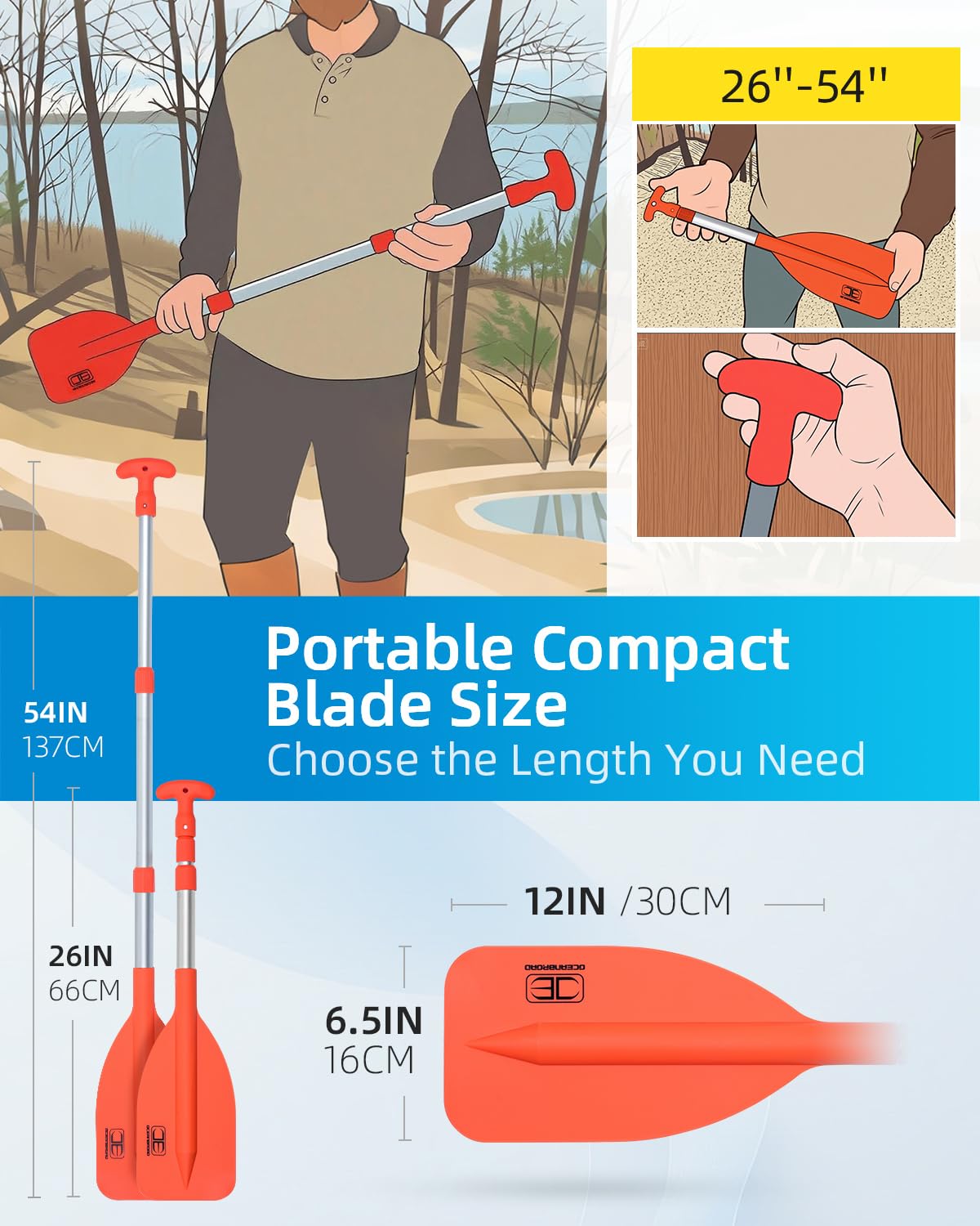 Snapklik.com : OCEANBROAD Telescoping Emergency Paddle 21-42Assembling ...