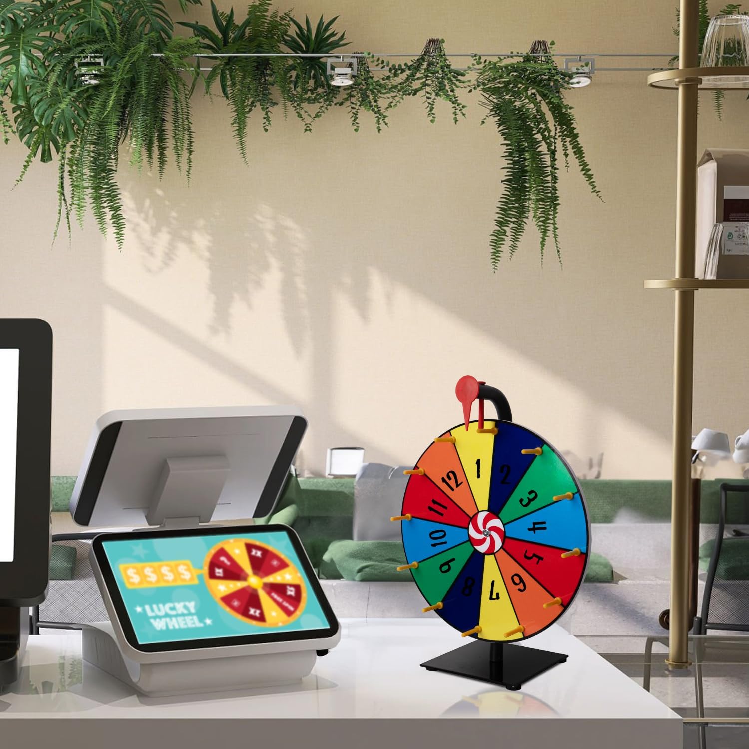 Nisorpa 12" Spinning Prize Wheel Tabletop Heavy Duty Base with 12 Slots ...
