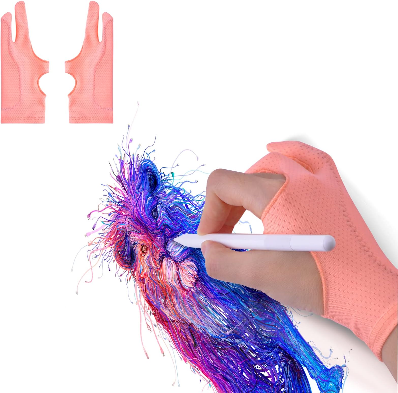 Amazon.com: Spaseeba Artist Drawing Glove, Two-Finger Digital Art Glove ...