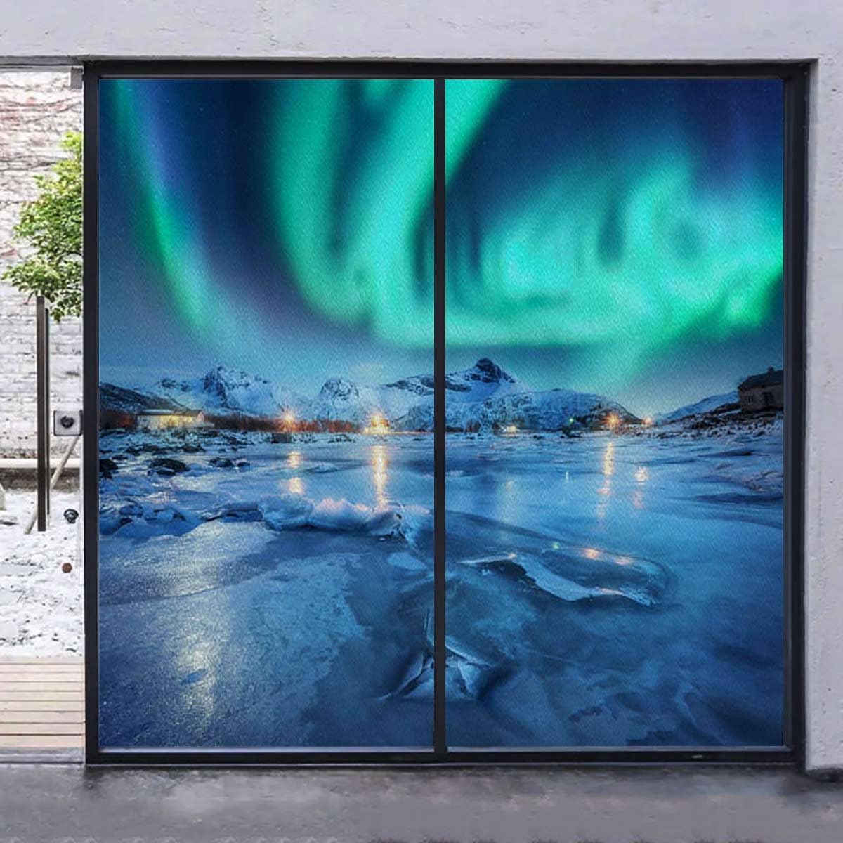 Amazon.com: GeRRiT Glue Free Electrostatic Window Stickers Aurora ...