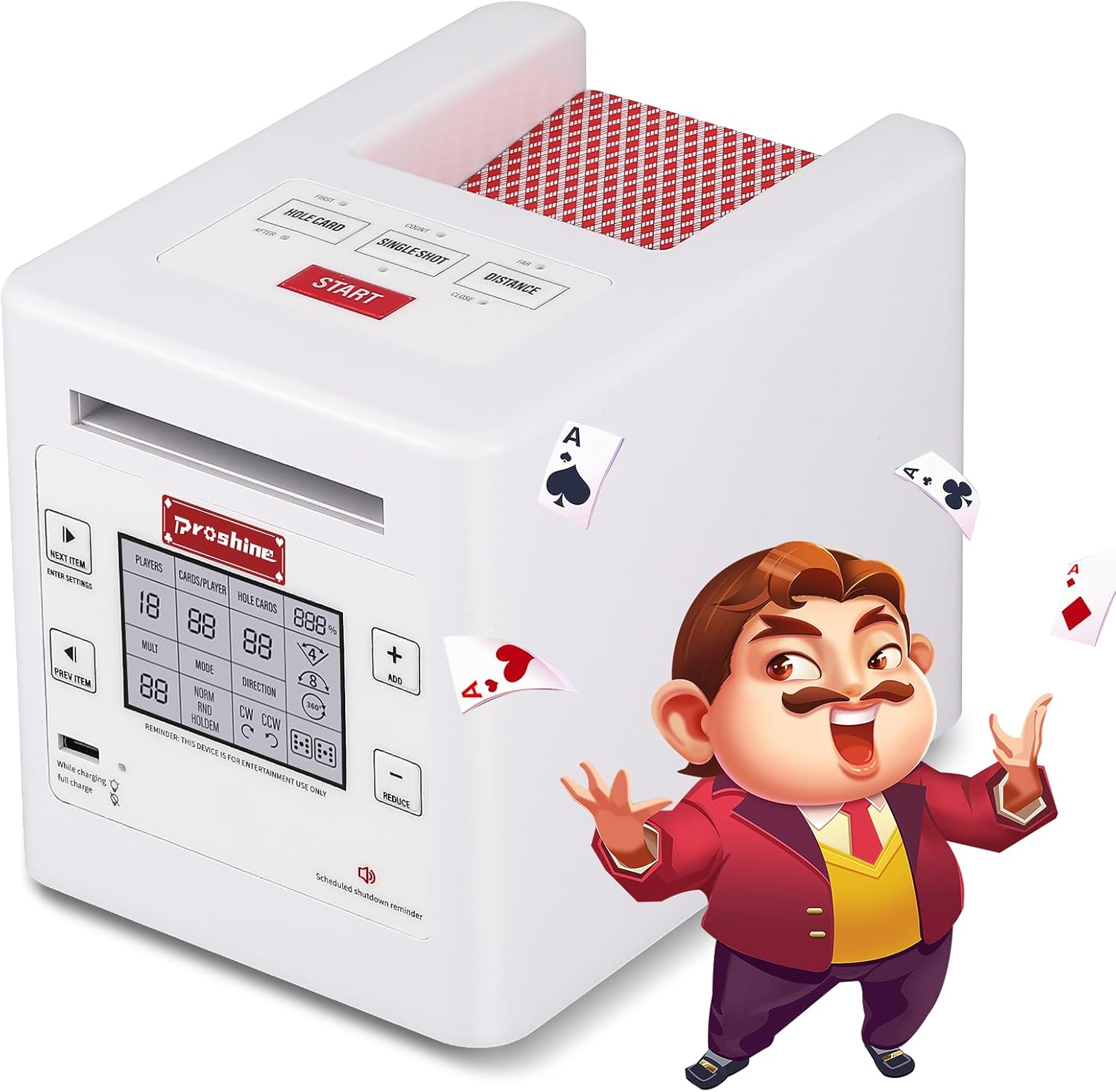 Amazon.com: Proshine Card Dealer Machine, Automatic Card Dealer for 2 ...