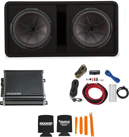 Amazon.com: KICKER Comp R 12 Inch Dual Subwoofer in Vented Enclosure ...