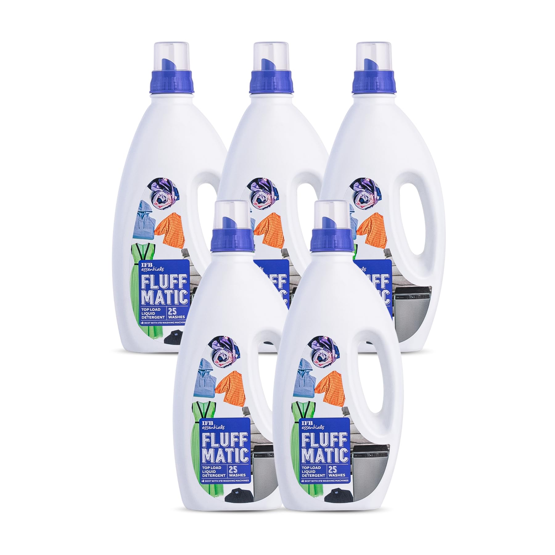 IFB essentials Top Load Washing Machine Liquid Detergent (Pack of 5*1 ...