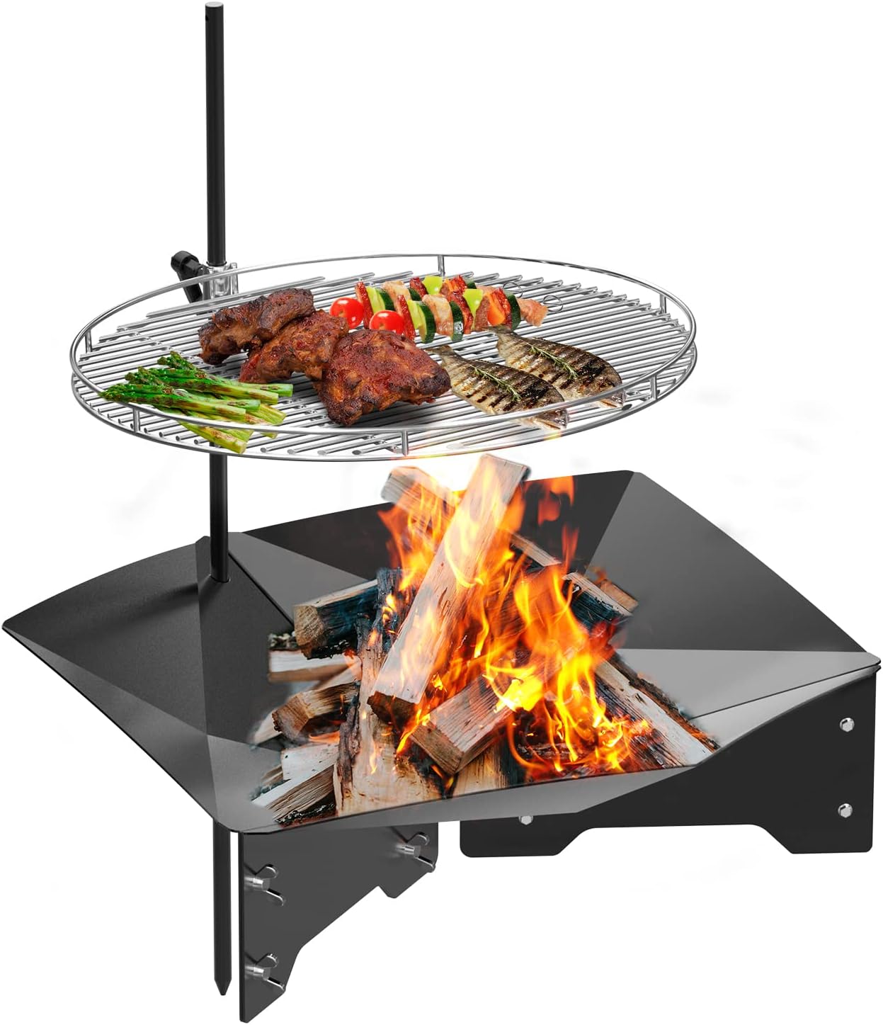 Amazon.com : Onlyfire 2 in 1 Fire Pit with Campfire Grill Grate, 360 ...