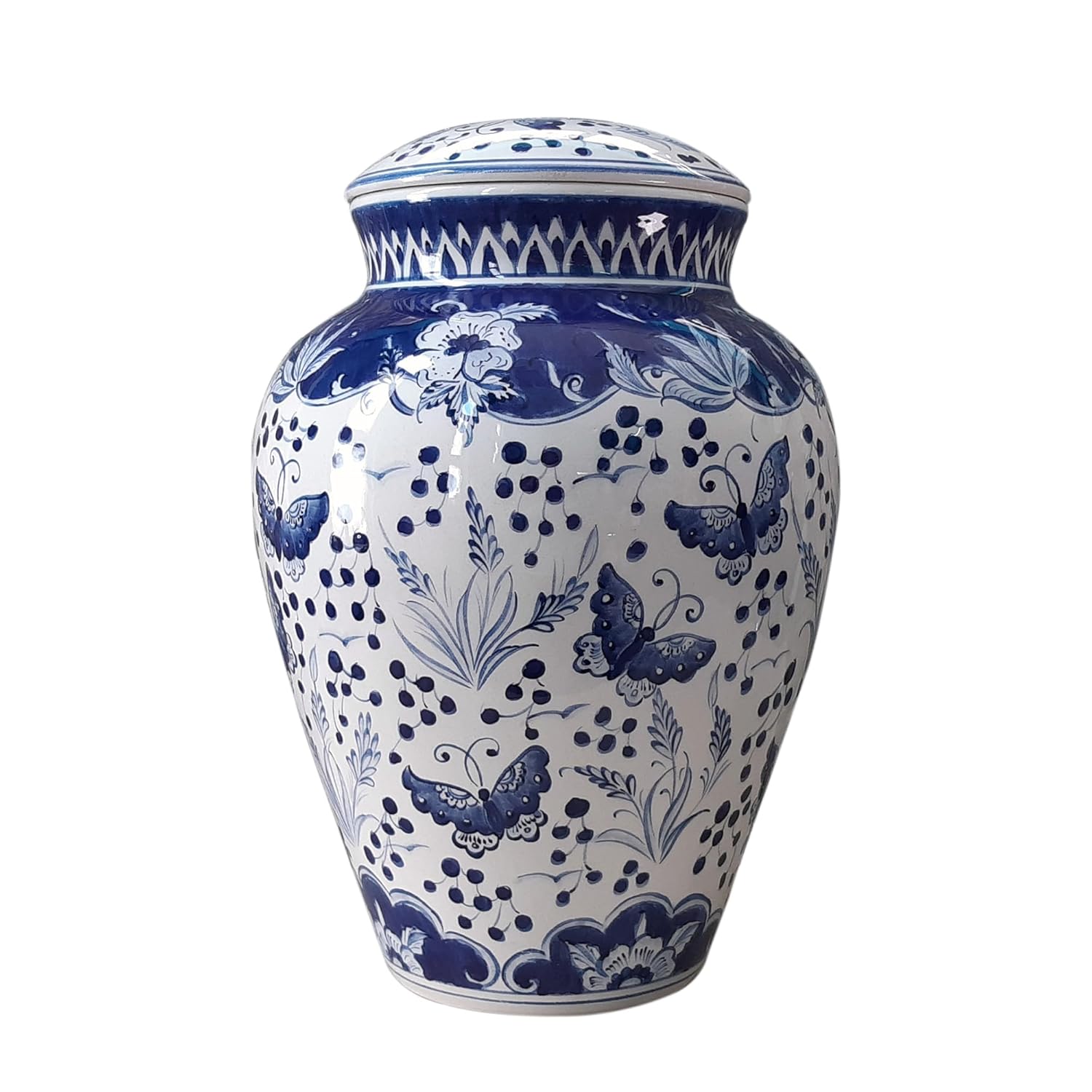 Amazon.com: Handmade Ceramic Cremation Urn for Adults, Bleu-Blanc Urn ...