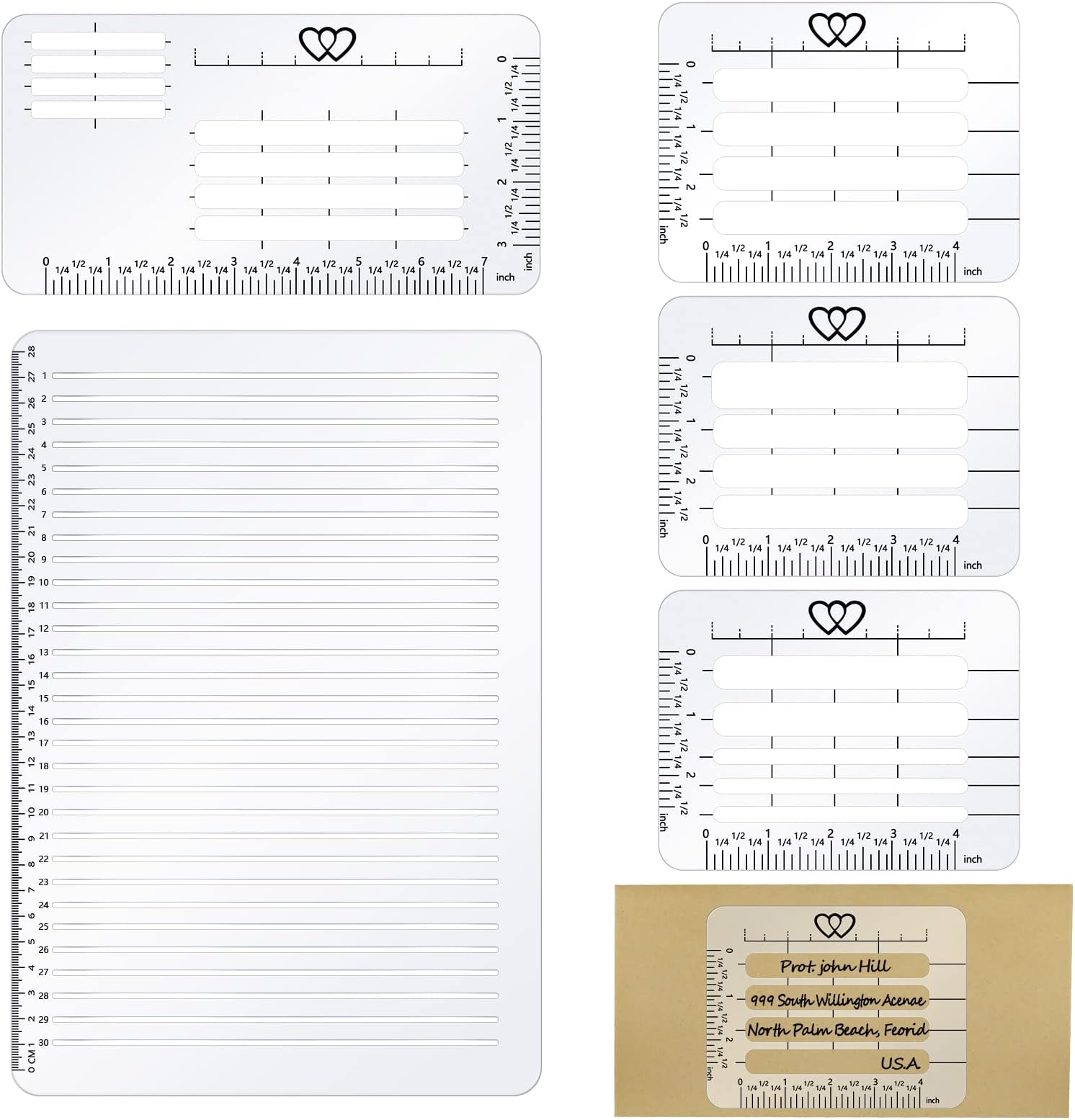 Amazon.com : Envelope Addressing Stencil Guide - Ruler Template Guide ...