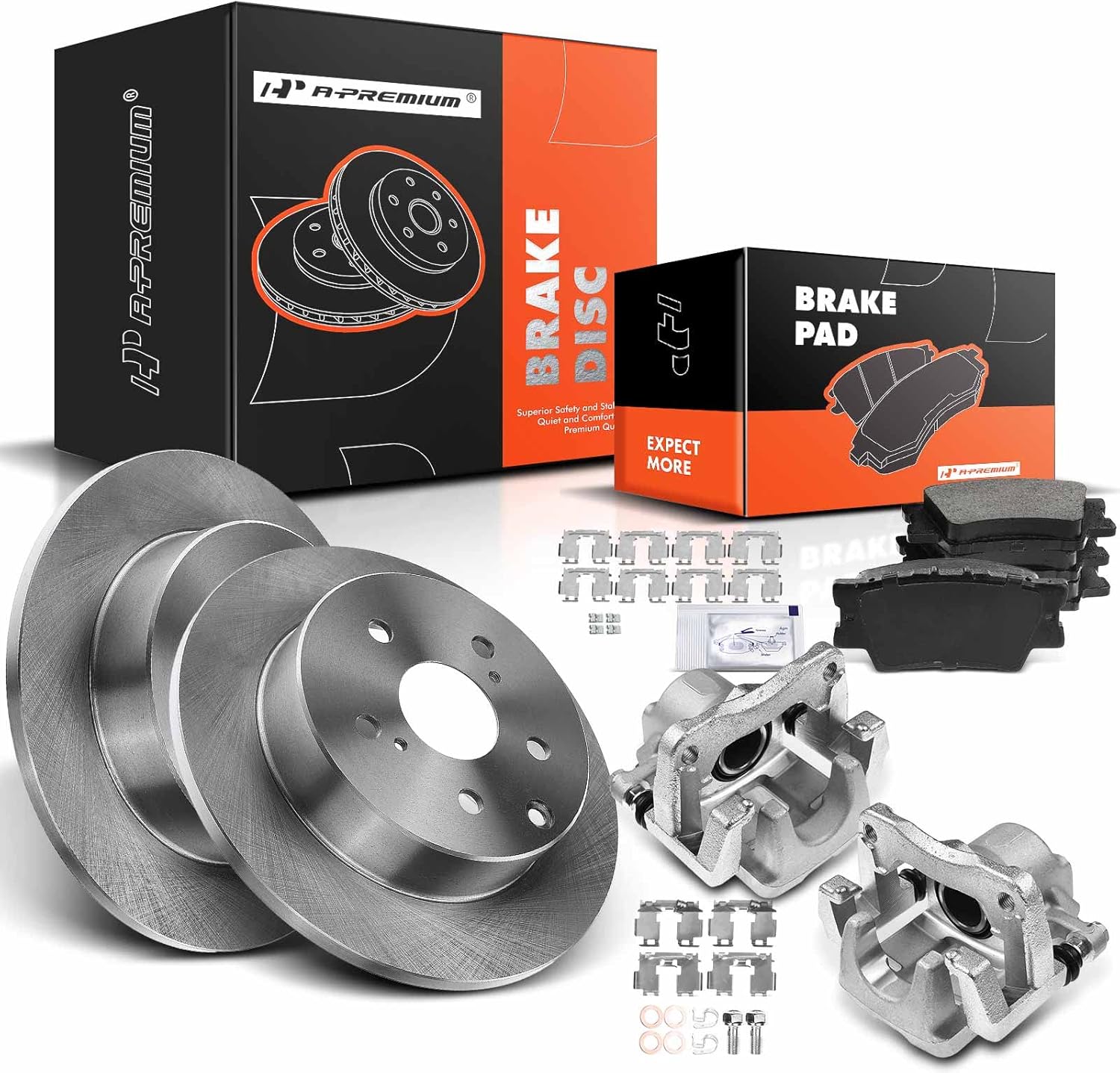 Amazon.com: A-Premium Rear Disc Brake Rotors and Ceramic Pads Kit with ...