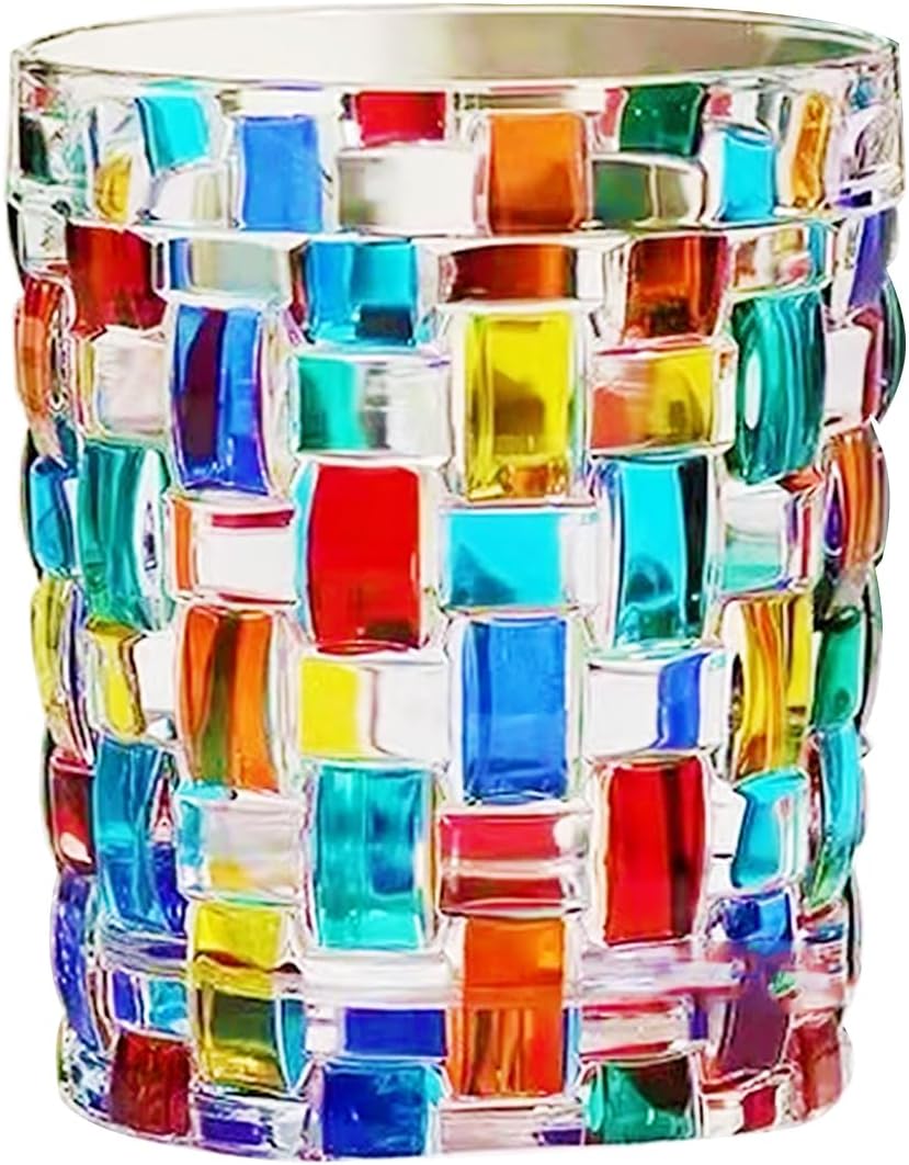 Amazon.com | Aebor Colorful Drinking Glasses, Hand Painted Colored ...