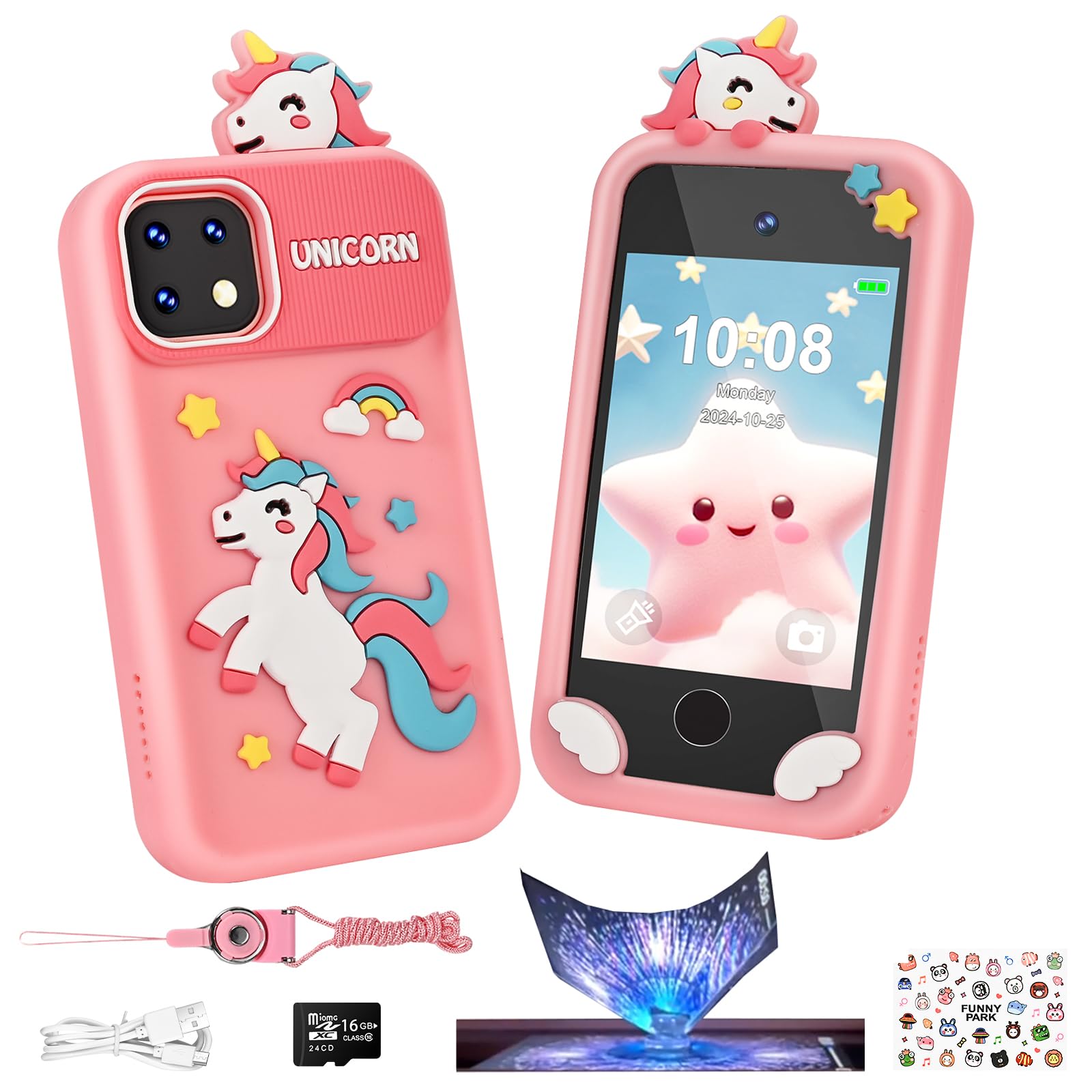 Amazon.com: Faburo Kids Smart Cell Phone Toys with Dual Camera, 2.8 ...