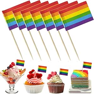 AIMEET 200 Pcs Rainbow Toothpick Flags, Pride Month Rainbow Flag, Gay ...