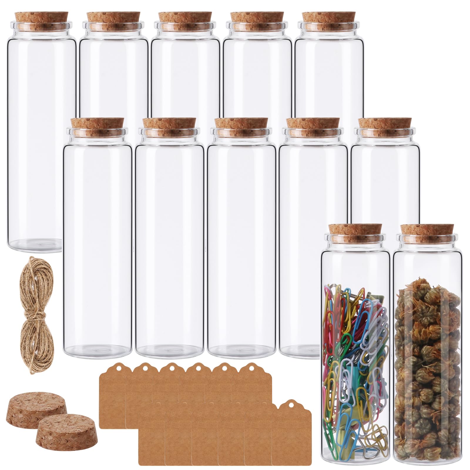 Amazon.com: Miukada Small Glass Jars with Cork Lids 150 ml, 5 oz Glass ...