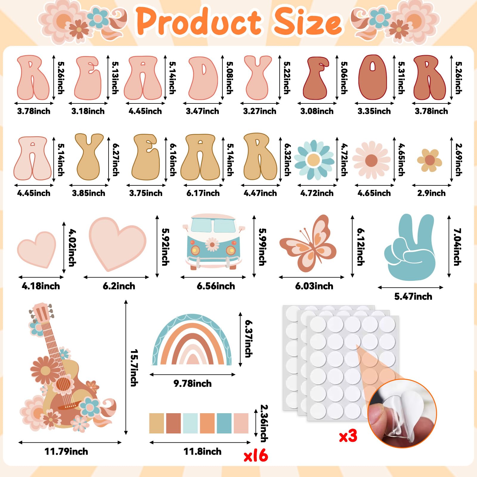 Snapklik.com : ZOiiWA Groovy Retro Bulletin Board Decoration Groovy ...