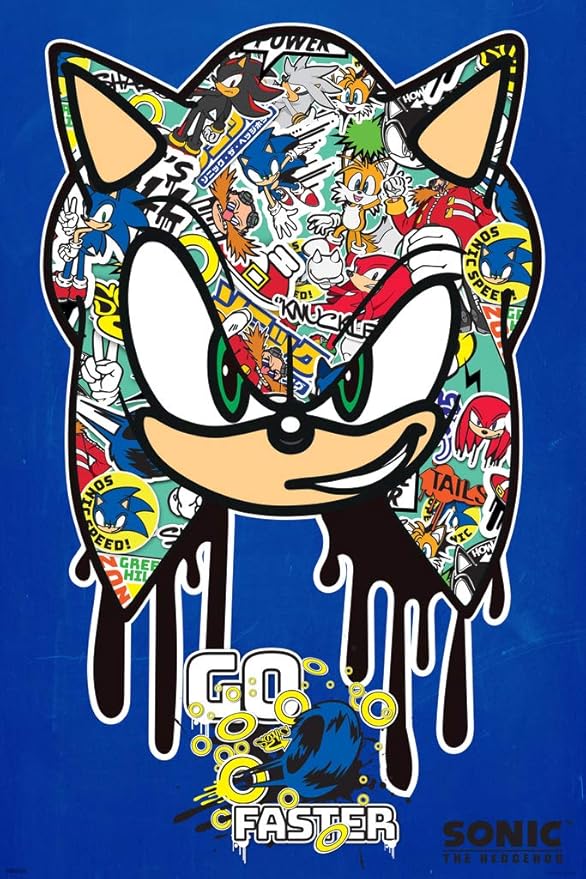 Sonic The Hedgehog Go Faster Graffiti Sega Video Game Gaming Cool Wall ...