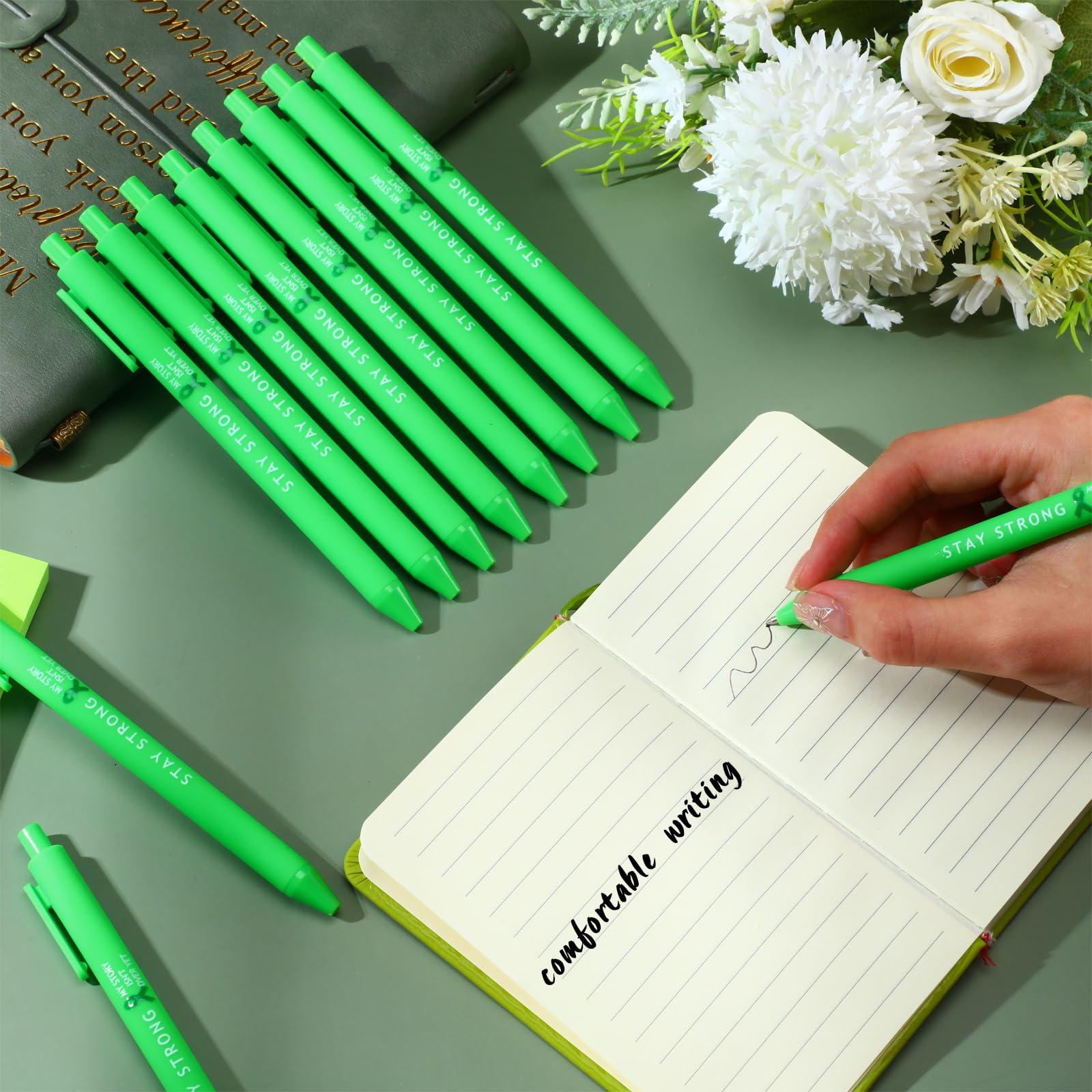 Snapklik.com : 50 Pcs Mental Health Awareness Pen Green Ribbon ...
