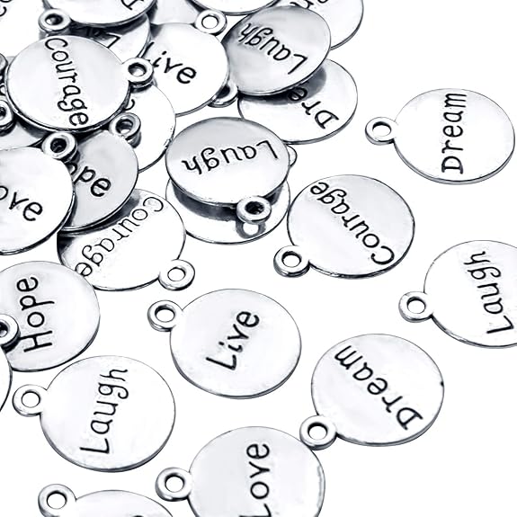 Amazon.com: 60pcs Inspirational Words Pendants Round Double-sided ...