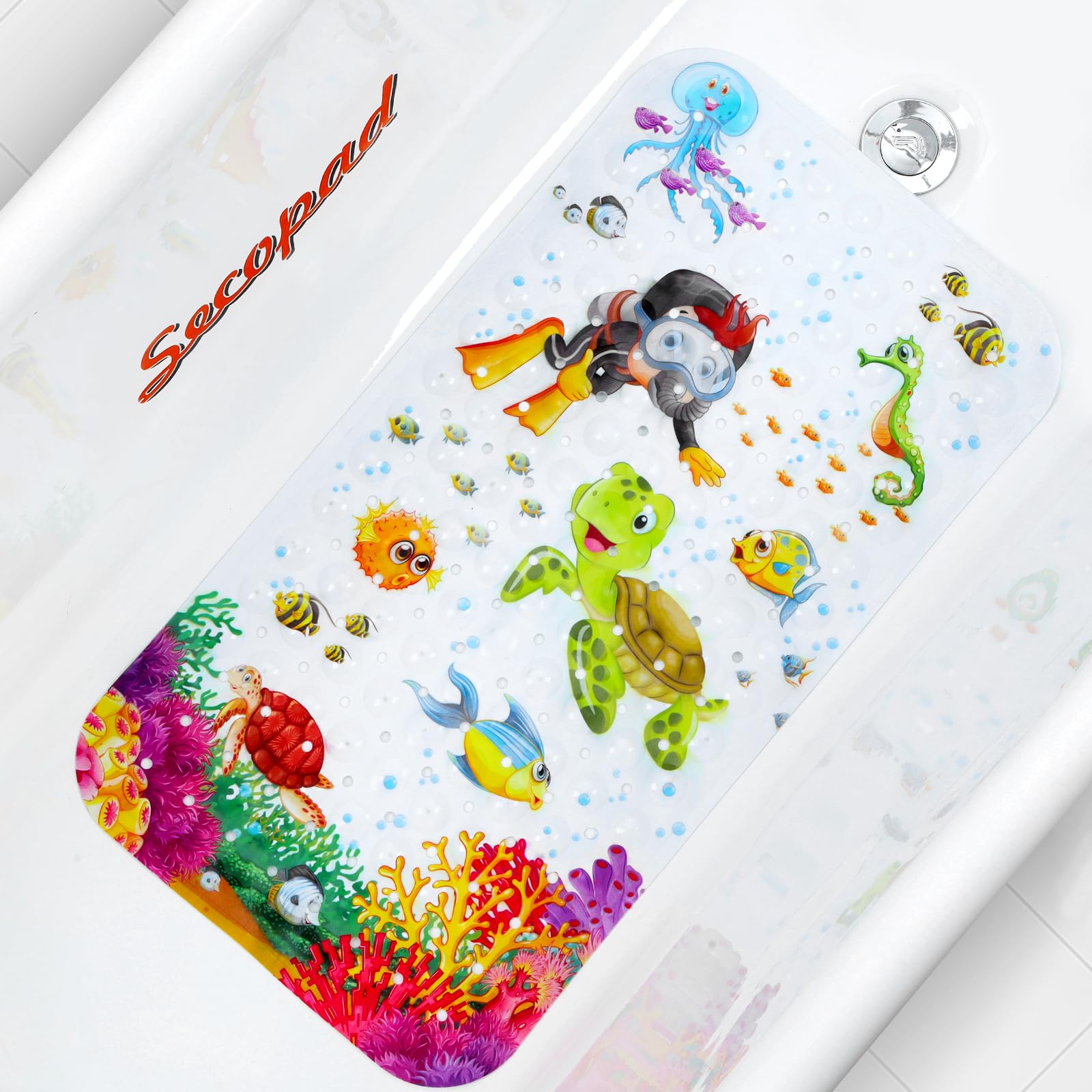 Amazon.com: Baby Bath Mat for Tub for Kids, 27.5in x 15in Non Slip ...