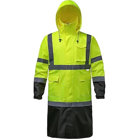 Amazon.com: DPSAFETY Reflective Rain jackets for men waterproof,3M Hi ...