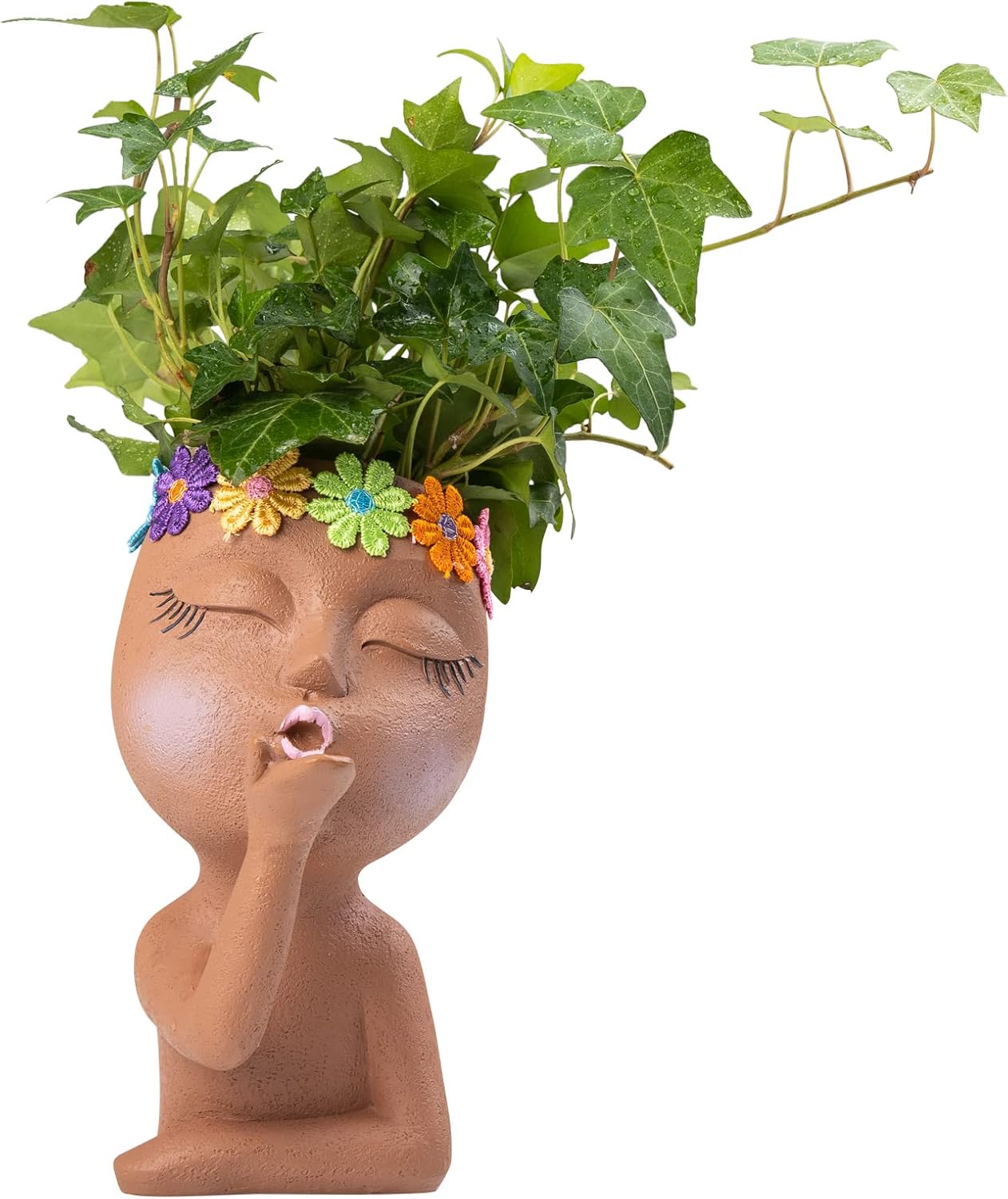 Nopaso Face Flower Pot Head Planter - Large Face Planter Pot Resin Head ...