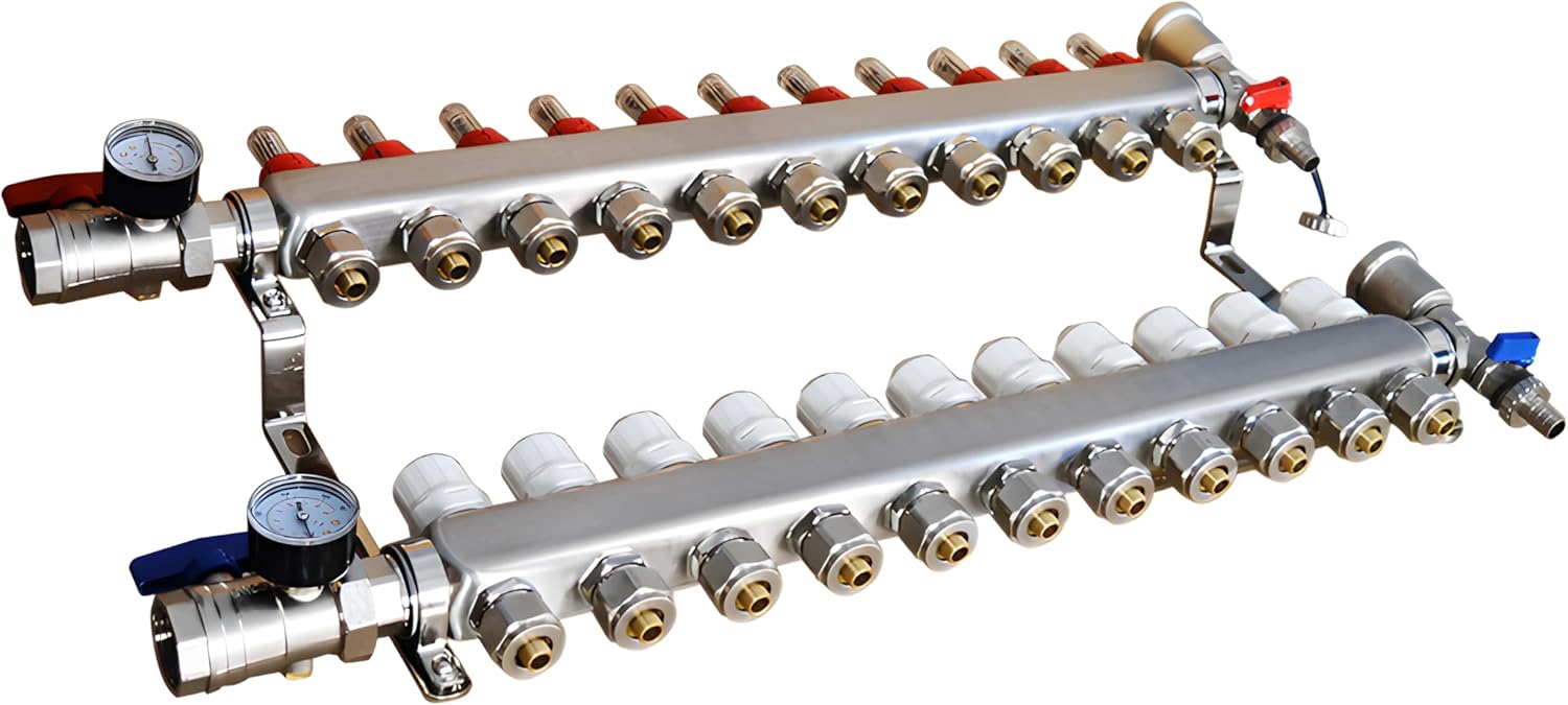Amazon.com: BANFLUXION 11 Branches Floor Heating Water Separator with 1 ...