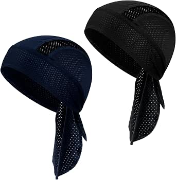 Amazon.com: Yymobt 2 Pcs Cooling Do Rags Skull Cap Helmet Liner Sweat ...