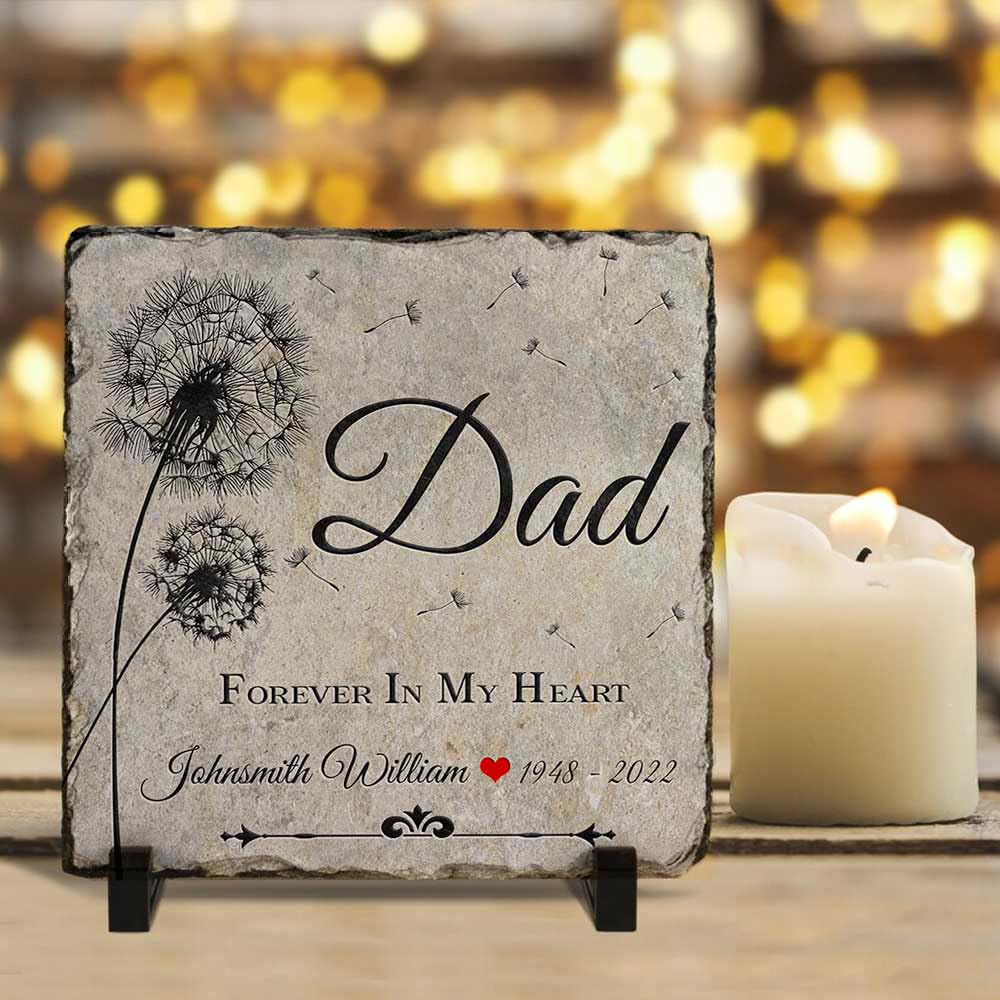Amazon.com: Dandelion Memorial Stone - Dad/Mom Forever In My Heart ...