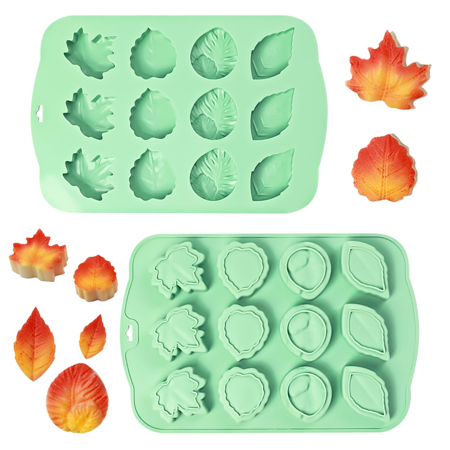 Amazon.com: QELEG Silicone Maple Leaf Molds, Chocolate Mold for Fall ...