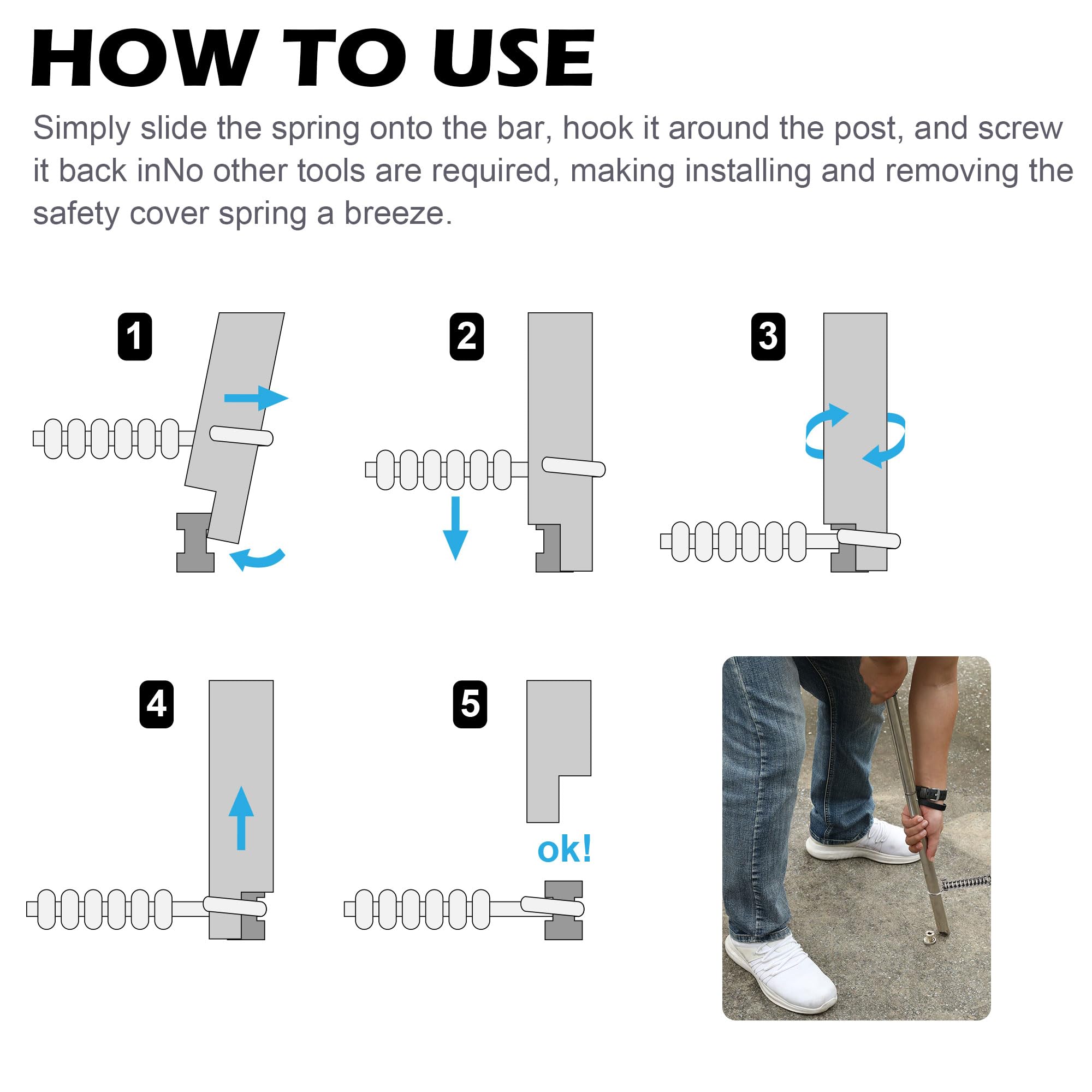 28" Pool Cover Tool- Stainless Steel Pool Cover Installation Removal ...