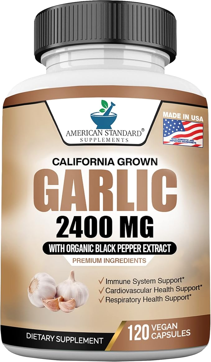 Amazon.com: Garlic Capsules Organic 2400mg & Organic Black Pepper ...