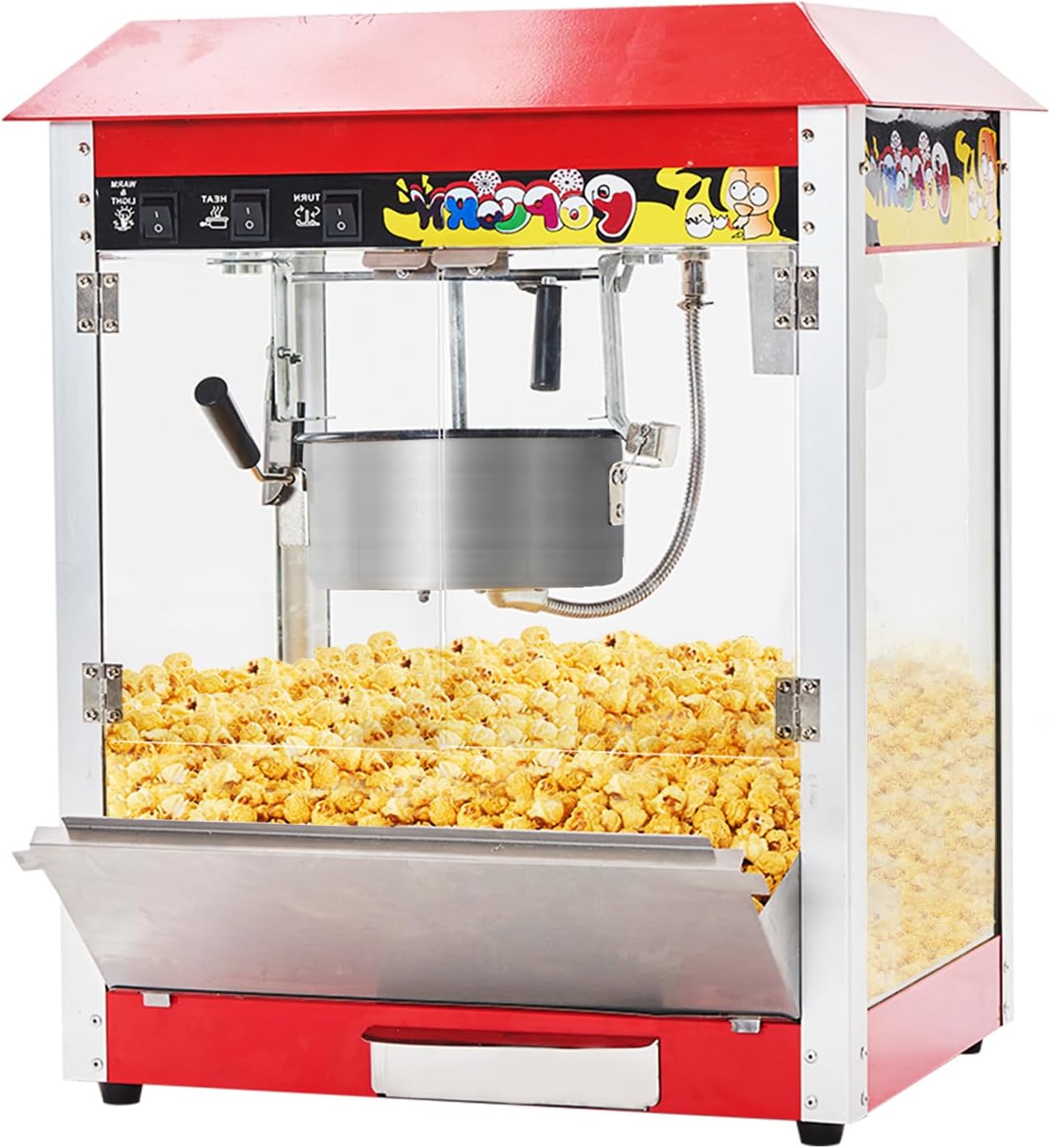 Amazon.com: Commercial Popcorn Machine, 10 oz Kettle, 1300W Popcorn ...