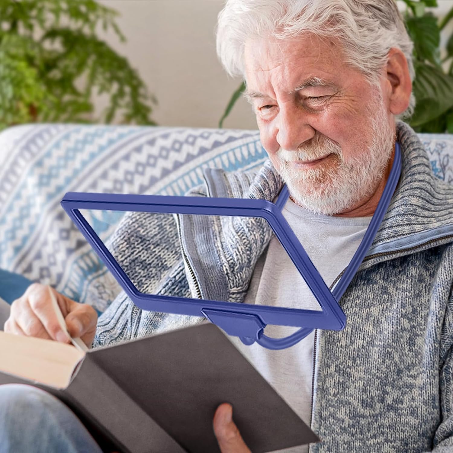 NZQXJXZ Large 5X Hands Free Magnifying Glass for Reading Flexible ...