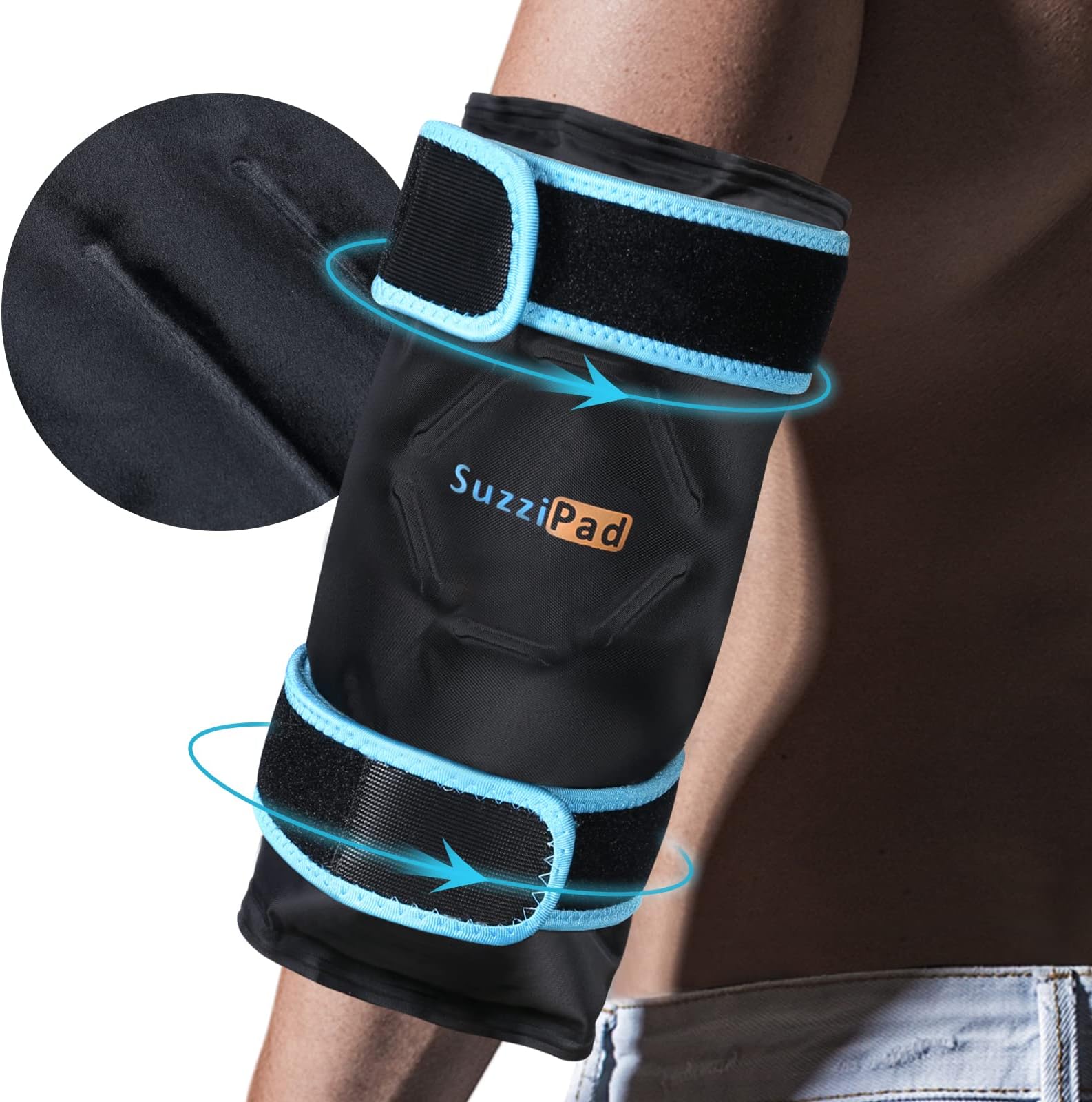 Amazon.com: SuzziPad Elbow Ice Pack Wrap – Wearable Cold Compression ...