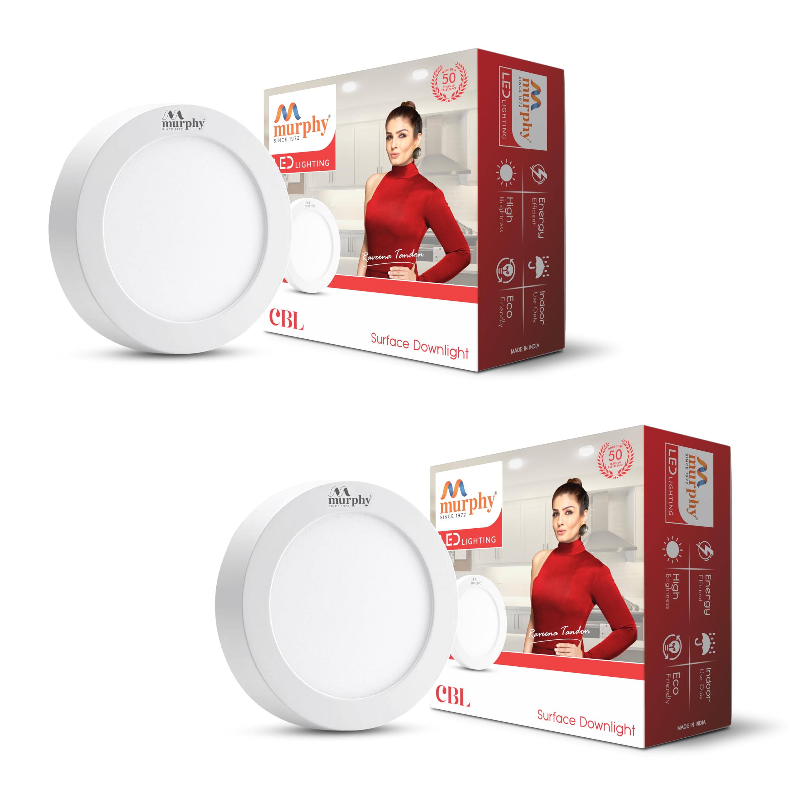 Buy Murphy LED 9 Watts CBL Round Surface Down Light, Pack of 2, Cool ...