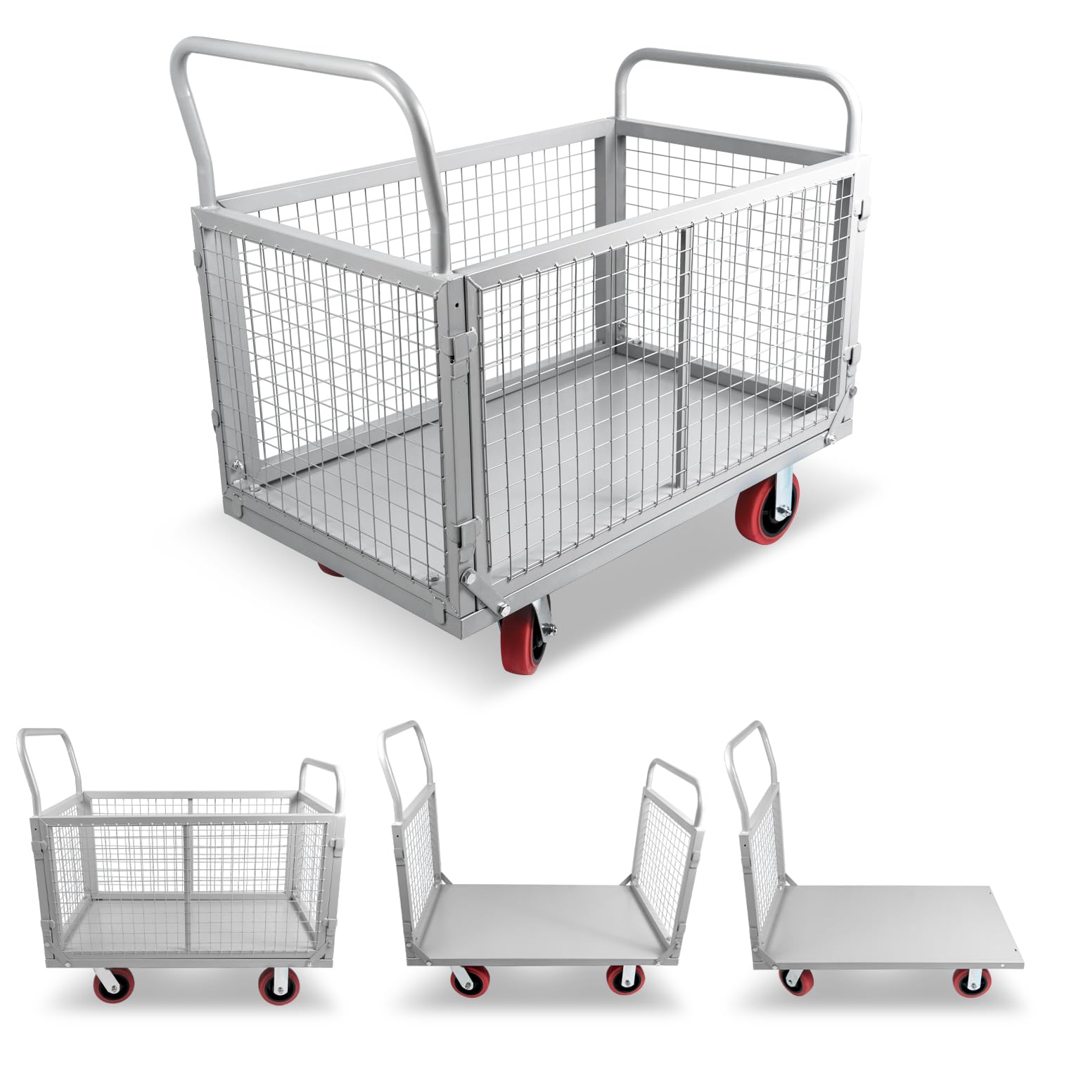 Amazon.com: Forcecar Platform Truck Cart with Cage 4in1 Foldable ...