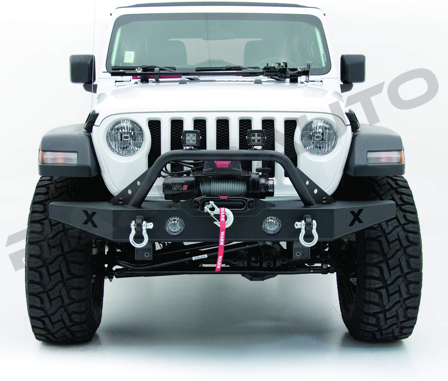 Amazon.com: Razer Auto Black Textured Rock Crawler Stubby Front Bumper ...