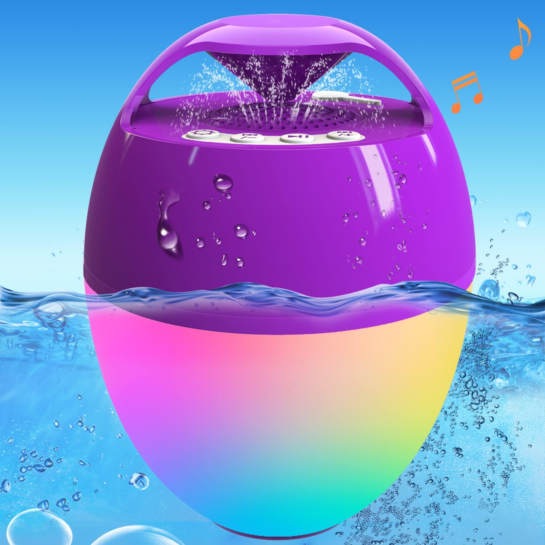 Amazon.com: PyleUsa Floating Pool Speaker w/Lights Show, Waterproof ...