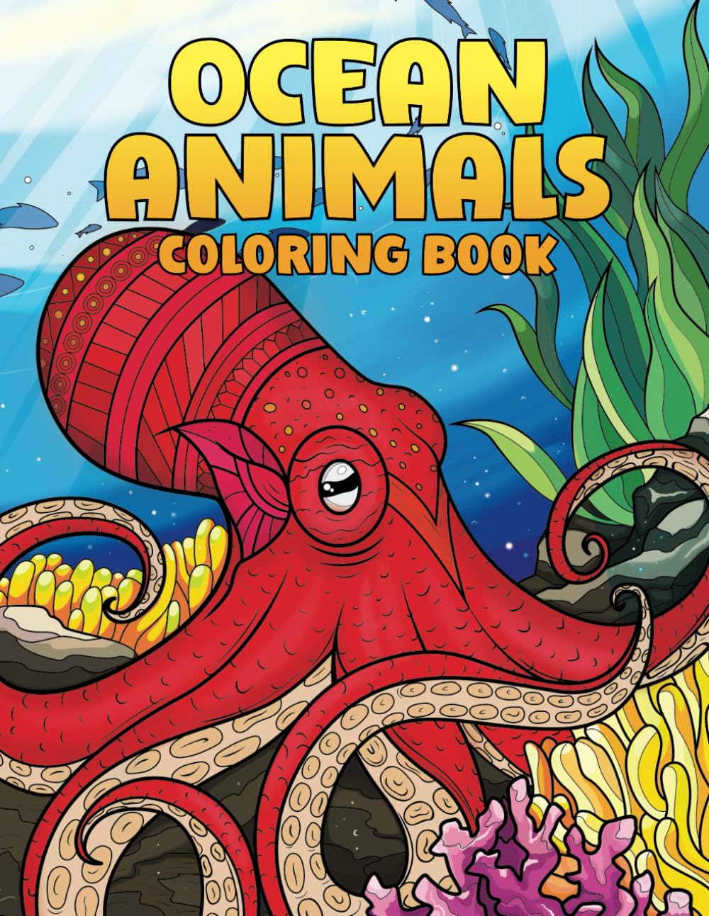 Amazon.com: Ocean Animals: Sea Life Coloring Book For Adults And Kids ...