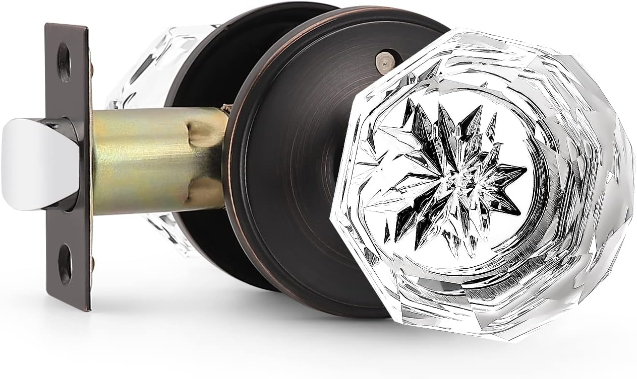 Probrico Hardware (1 Pack) Diamond Crystal Door Knobs, Keyless Knobs ...