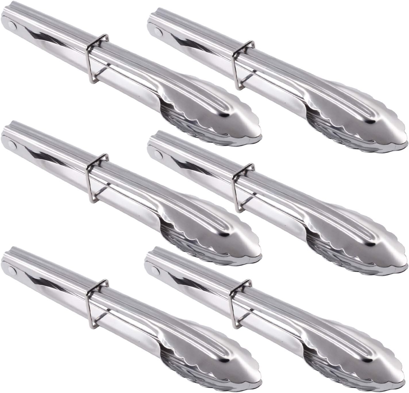 Amazon.com: HINMAY Stainless Steel Utility Food Tongs Set Kitchen Metal ...