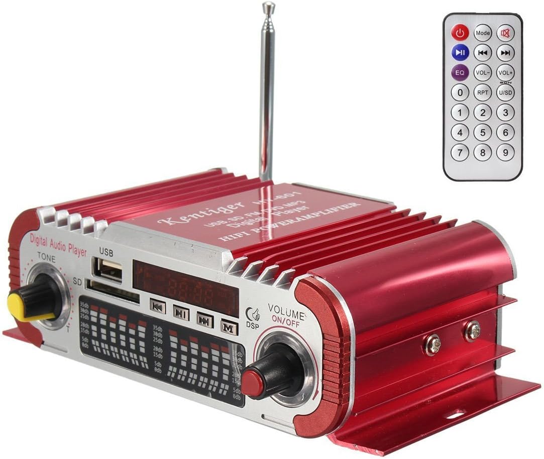 WINGONEER® 2 Channels Hi-fi Mini Digital Motorcycle Auto Car Stereo ...