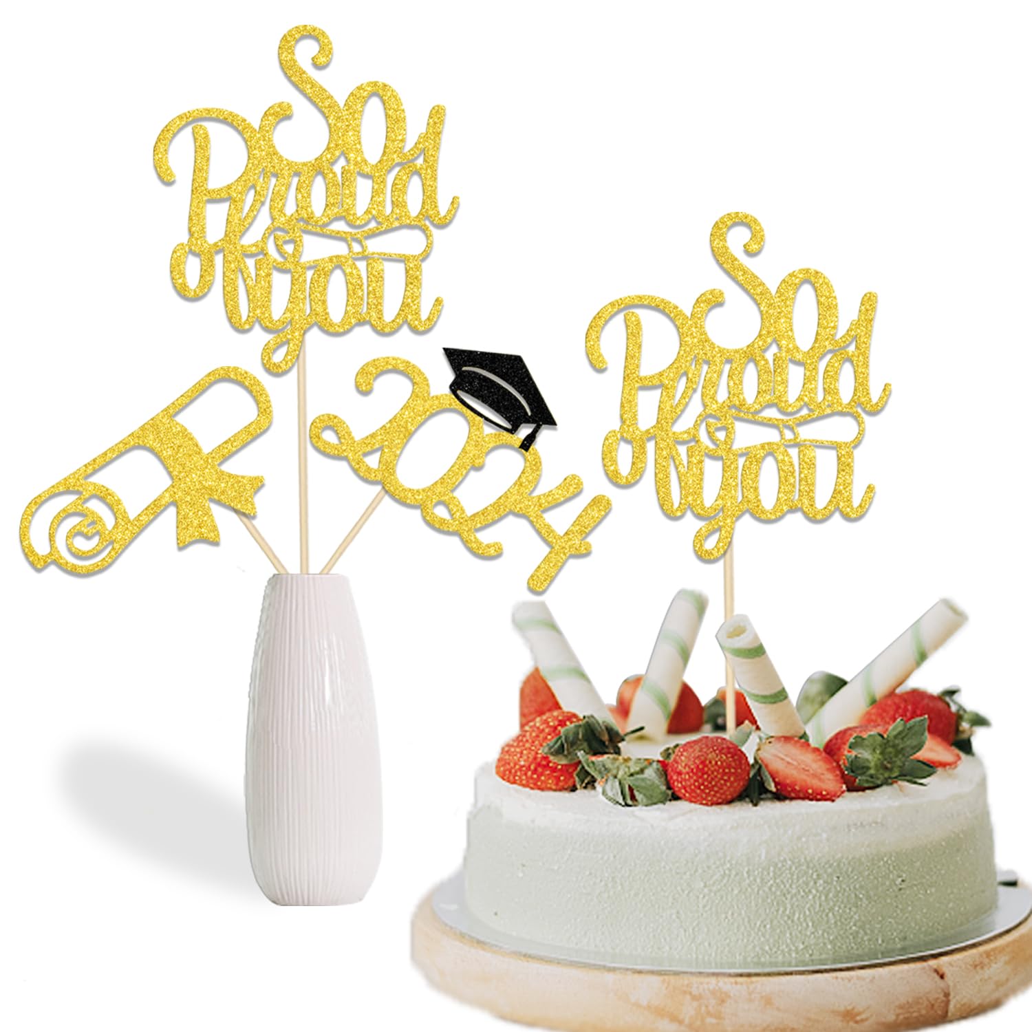 Amazon.com: 12Pcs So Proud of You Centerpiece Sticks, Congratulations ...