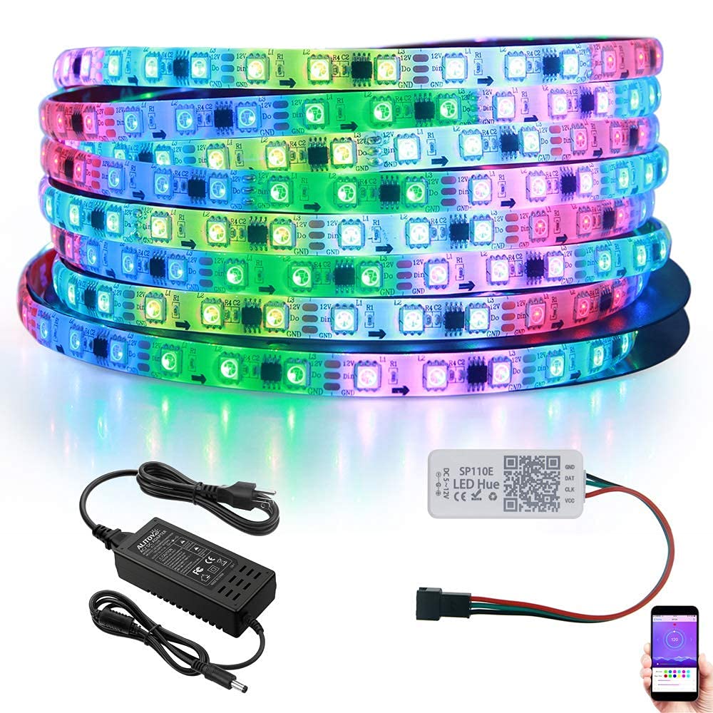 Amazon.com: ALITOVE WS2811 Dream Color RGB LED Strip Lights Bluetooth ...