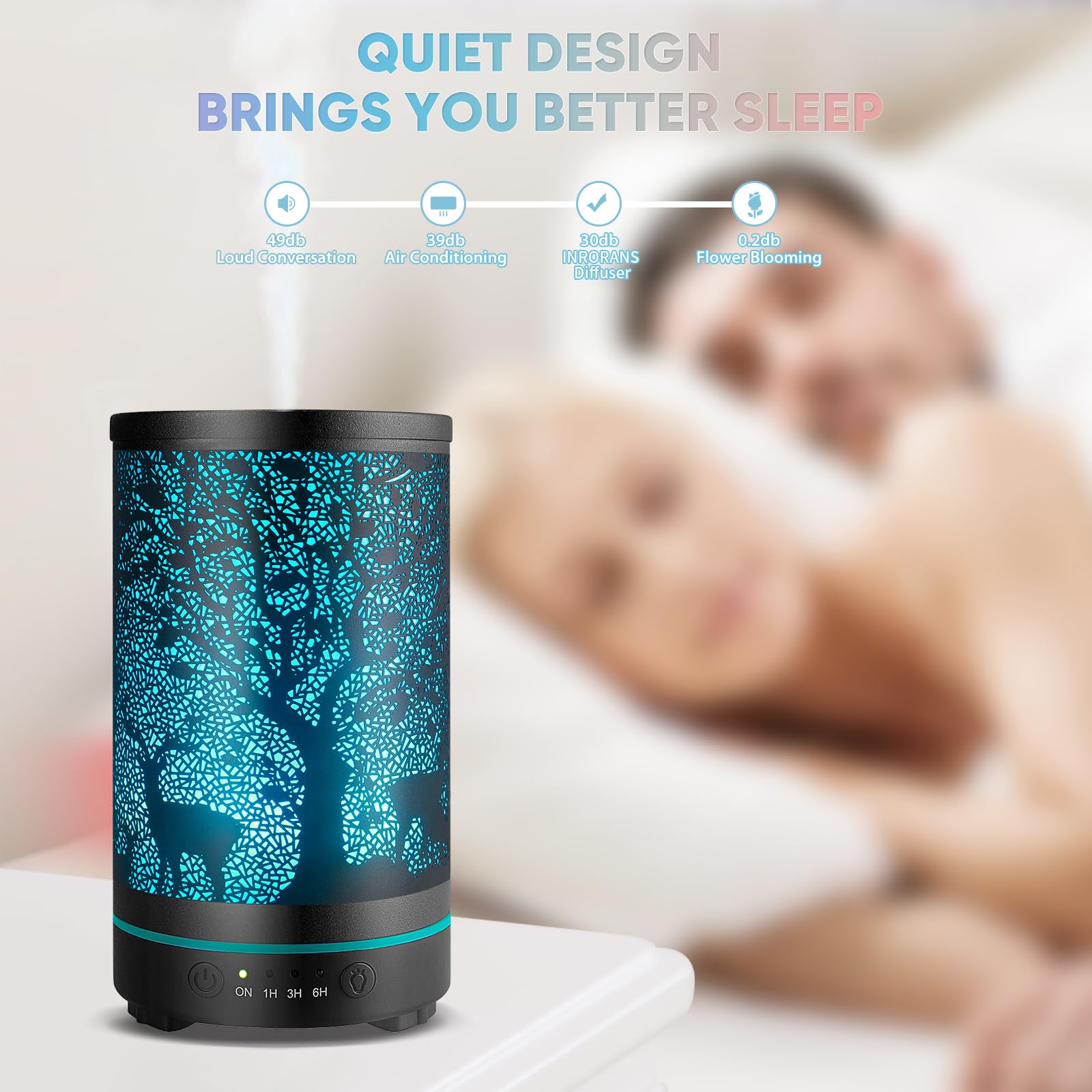 Snapklik.com : INRORANS Aromatherapy Diffuser Deer Pattern Black Metal ...