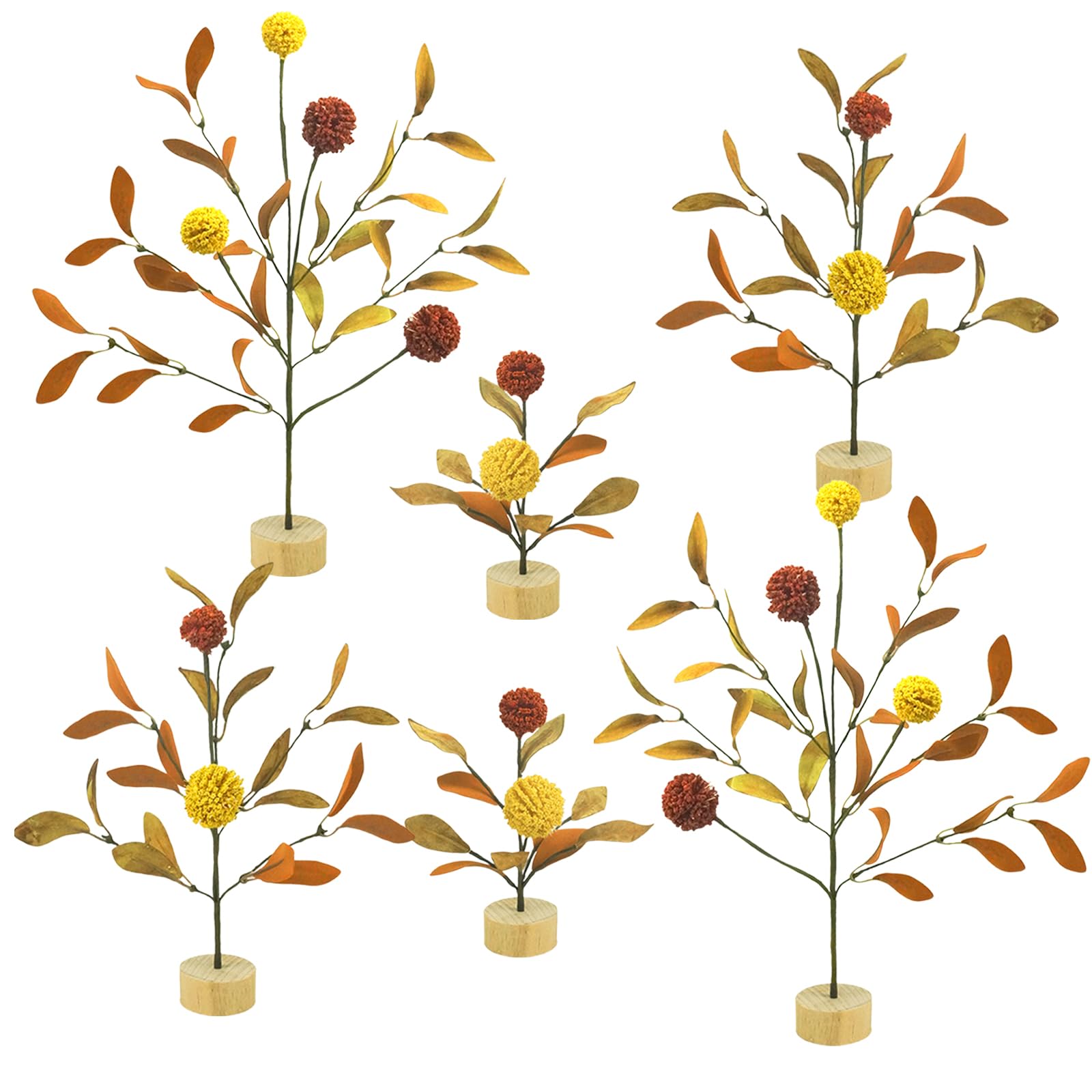 Amazon.com: TORONTOKYO 6 Pieces Small Artificial Fall Trees, Faux ...