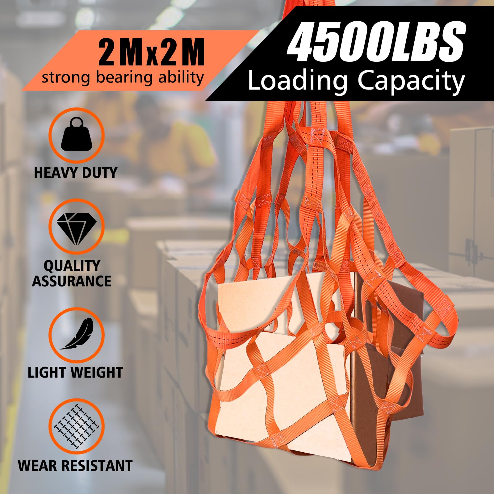 Snapklik.com : Cargo Lifting Net 656x656, Lifting Net Straps For Hoist ...